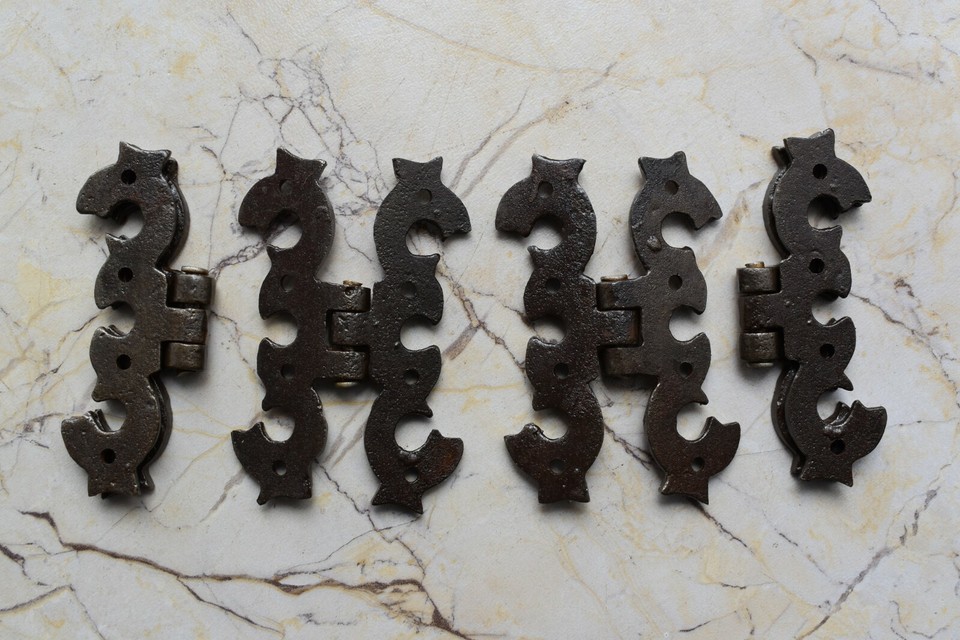 cast Iron French Gothic gate door tool box trunk chest hinges Barn ...
