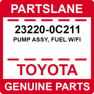 23220-0C211 Toyota OEM Genuine PUMP ASSY, FUEL W/FI | eBay