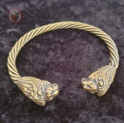 Brass Torc Lion Bracelet | eBay Australia