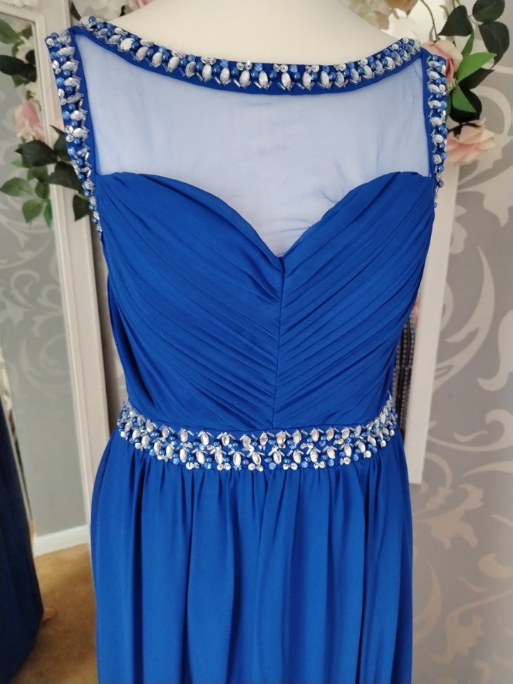 Beautiful long blue Quiz dress, prom dress, bridesmaid dress, evening ...