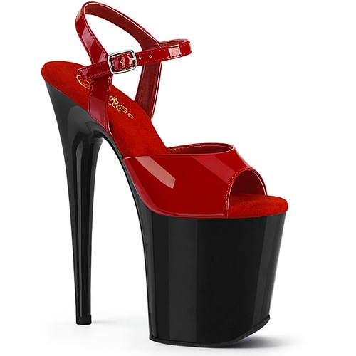 Pleaser 8" Heel 4" Pf Ankle Strap Sandals Adult Women Shoes Flam809/R/B ...