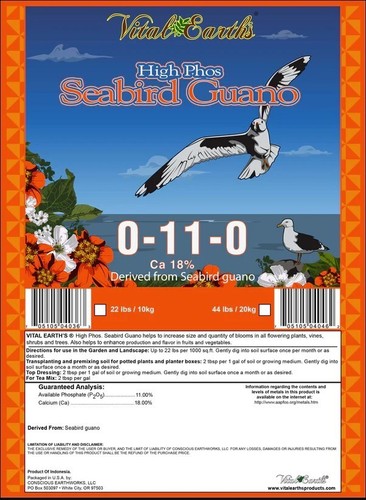Vital Earth's High Phosphorus Seabird Guano 0-11-0 - 22 lb. bag | eBay