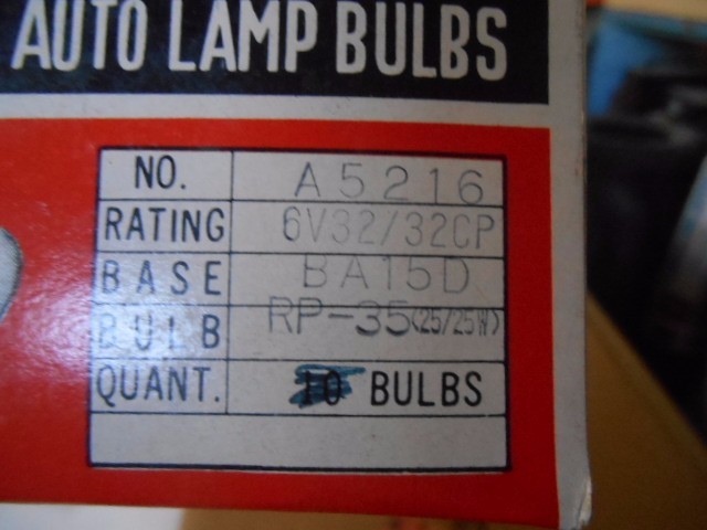 NOS Stanley 6V Headlight Light Bulb A5216 5216 6V32/32 25W/25W BA15D ...