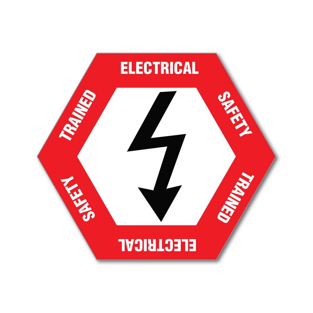 Electrical Trained Safety Red Lightning Bolt Electrician Car Sticker ...