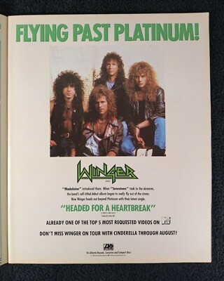 ORIGINAL (UNFRAMED) WINGER magazine PROMO AD aaa | eBay