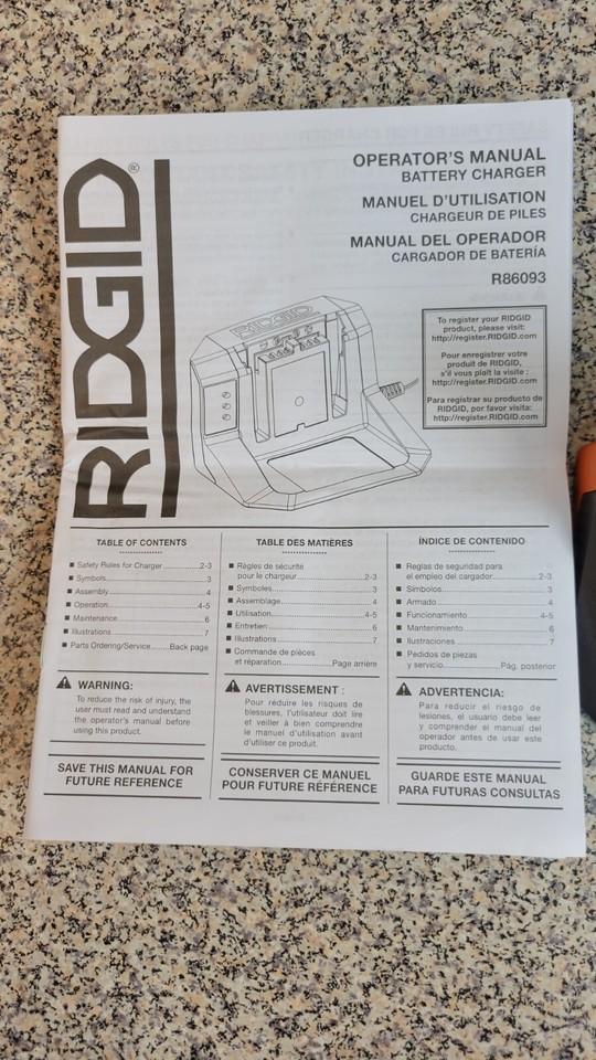 NEW, Un-used, Genuine RIDGID 18V R86093 18 Volt lithium Ion Battery ...