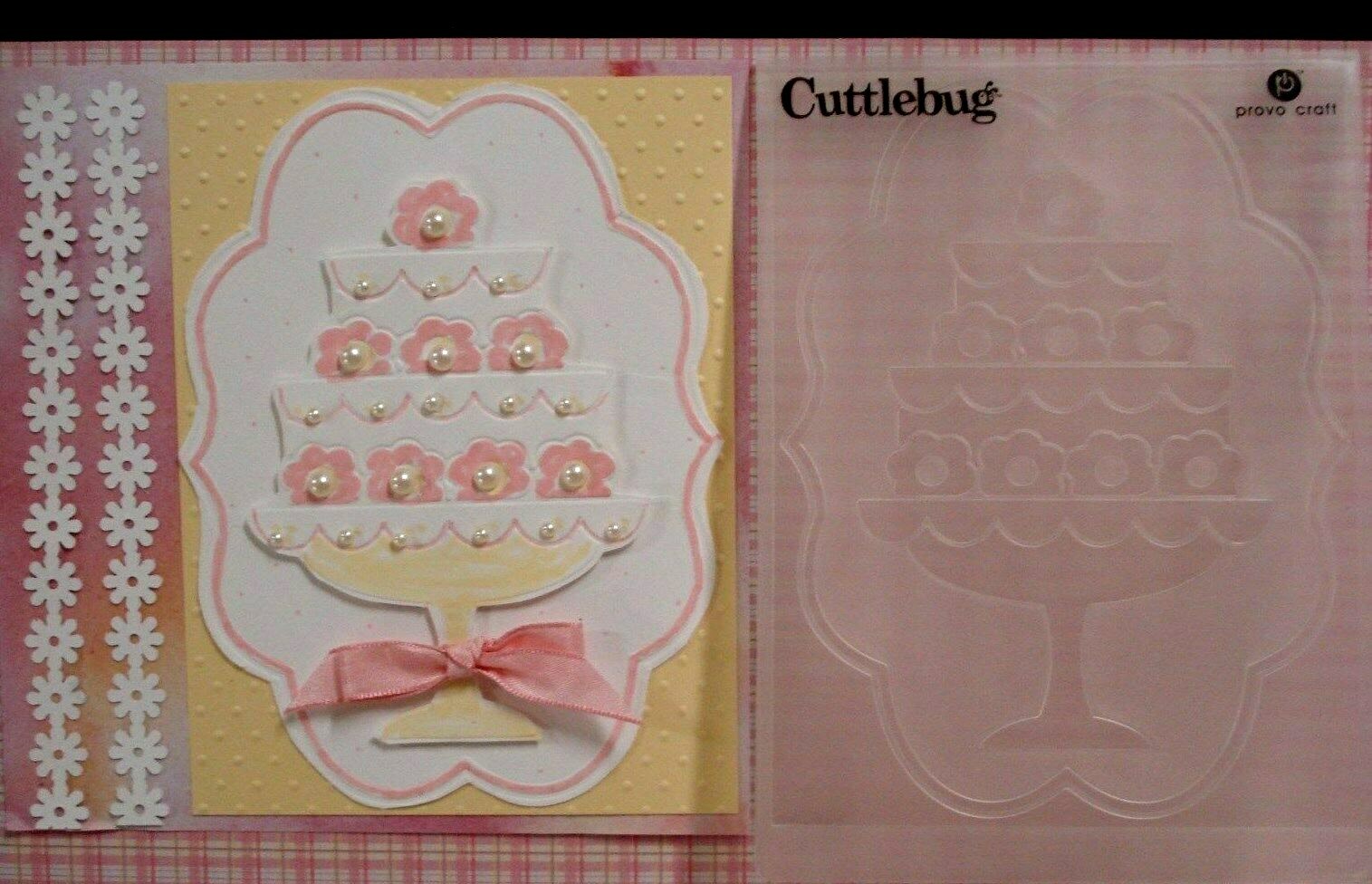 Cuttlebug LUSCIOUS TIERED CELEBRATION flower CAKE Embossing Folder all ...