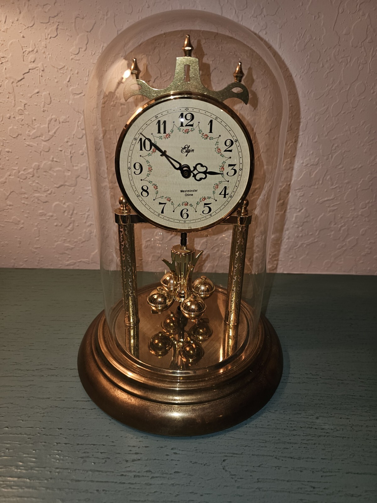 Vintage Elgin Glass-Dome Anniversary Clock | eBay