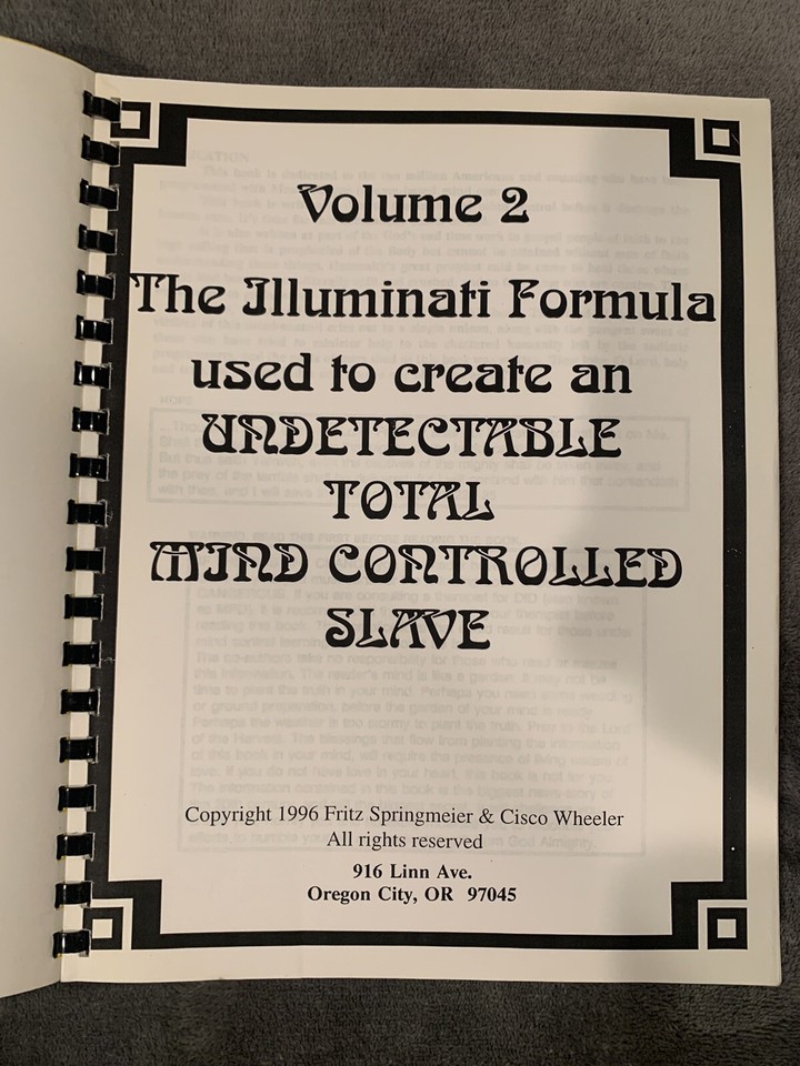 Fritz Springmeier Illuminati Formula Undetectable Total Mind Control ...