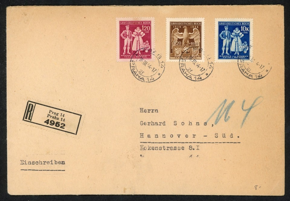 1940-44 Germany Occ Bohemia Moravia Postcards Prague 1st Anniv Fuhrers ...