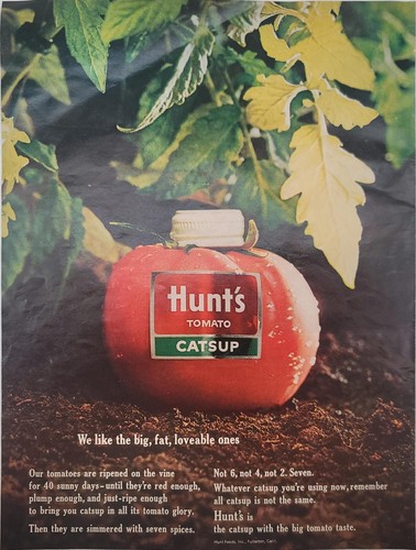 Hunts Tomato Catsup Vintage Print Ad / Poster 1964 | eBay