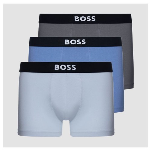 HUGO BOSS Boxer Briefs Mens XL Blue Grey 3-Pack Cotton Trunk Stretch ...