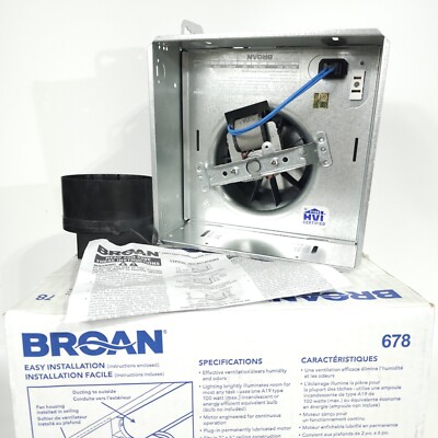 Broan 678-G/2678 - 50 CFM Bathroom Ceiling Ventilation Fan. No Light ...