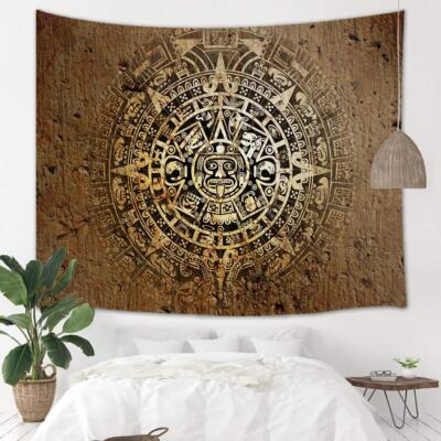Mystical Calendar Mayan Tapestry Wall Hanging Large Bohemian Fabric ...