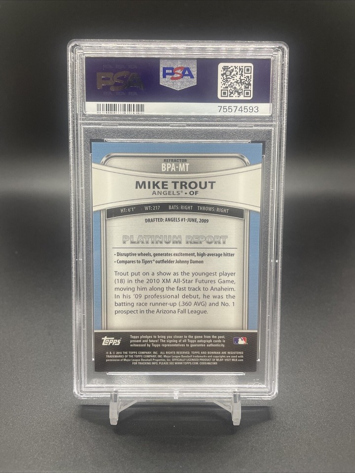 2010 Bowman Platinum Propects Mike Trout Rookie Auto. PSA 9 | eBay