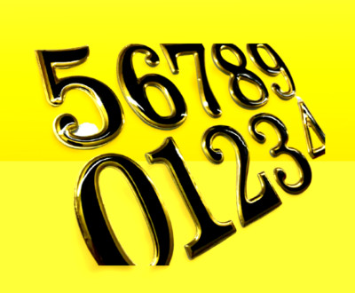 Self Adhesive Plastic, Door Numbers Chrome Finish 2" inch, Number ...
