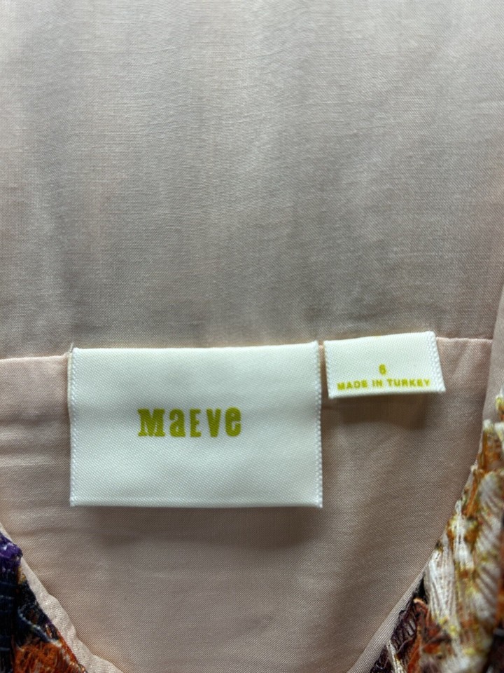 maeve tan floral dress summer zipper beach sale discount gift wedding ...