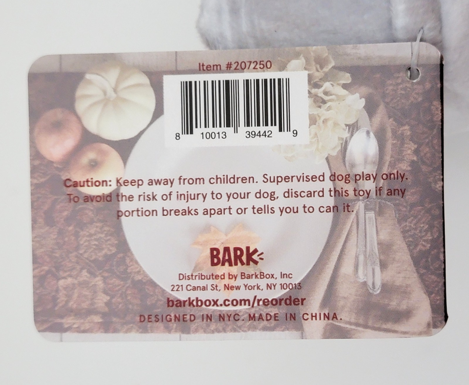 Set of 3 BarkBox Thanksgiving Themed Plush Dog Toys Apple Pie Cranberry ...