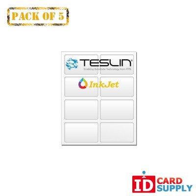 Teslin® Synthetic Paper - 8.5" x 11" Perforated 8-Up InkJet Sheet ...