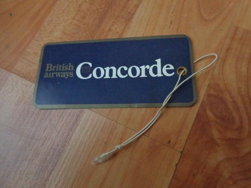 VINTAGE 1970'S BRITISH AIRWAYS CONCORDE CABIN LUGGAGE BAGGAGE TAG BA ...