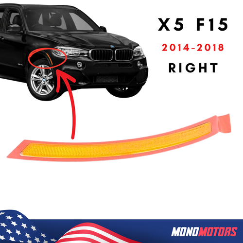 RIGHT Bumper Reflector For BMW X5 F15 F85 2014-2018 USA TYPE YELLOW ...