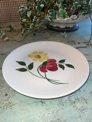 Vintage Blue Ridge Southern Pottery Floral Dinner Plate Yellow Red ...