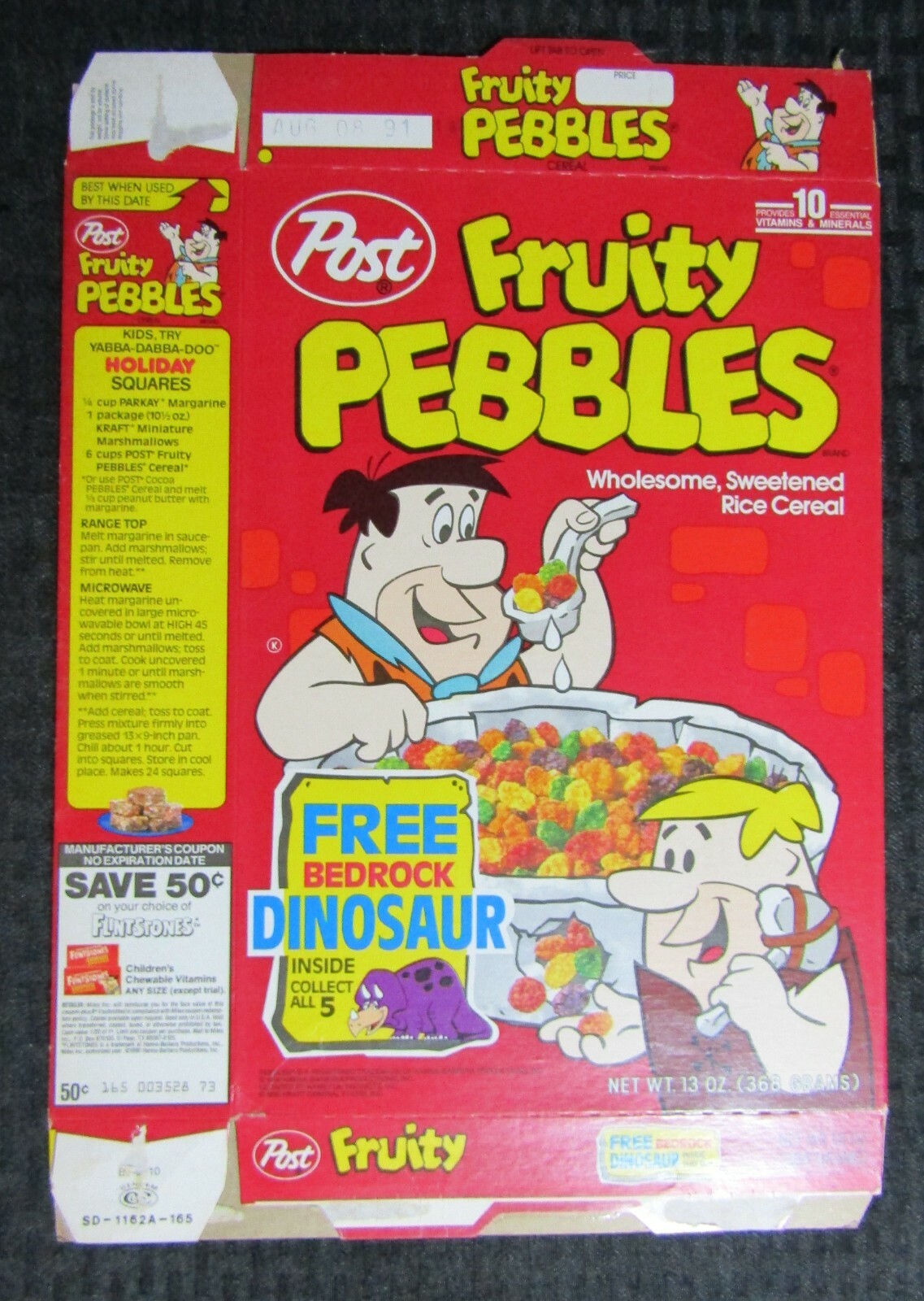 Fruity Pebbles Cereal Box Side
