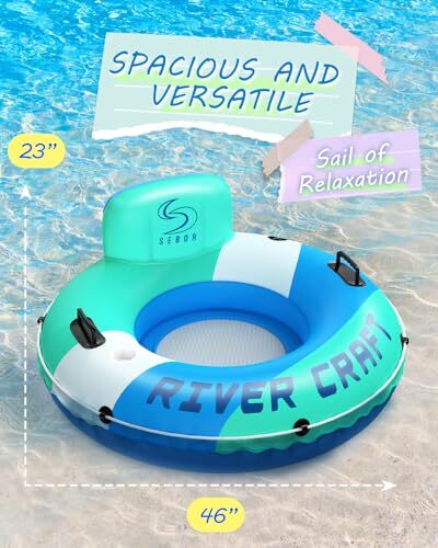 Heavy Duty River Tube, Inflatable Floating Tube with Single 1 pack Mint ...