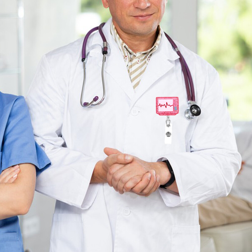 4pcs Portable Badge Holder Reusable ID Card Holder Retractable Badge ...