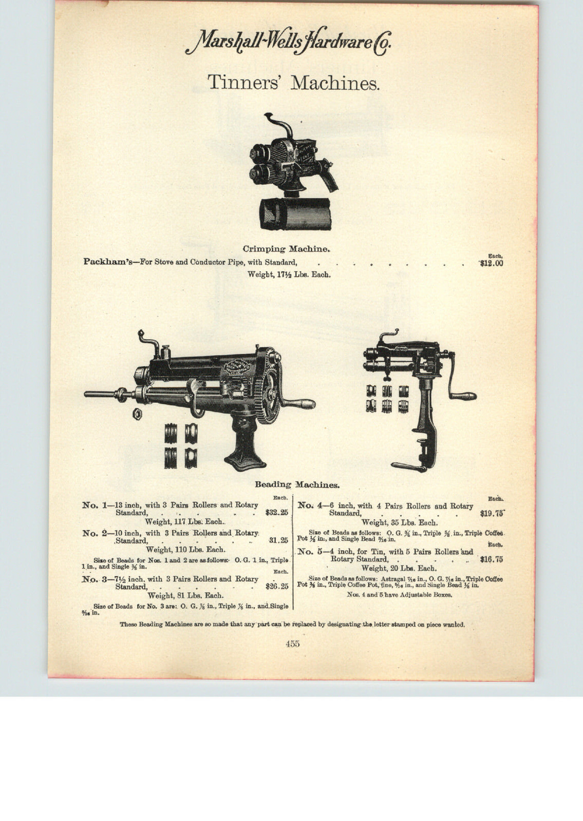 1900s PAPER AD 15 PG Tinner's Tools Burritt's Seamer Whitney's Folding ...