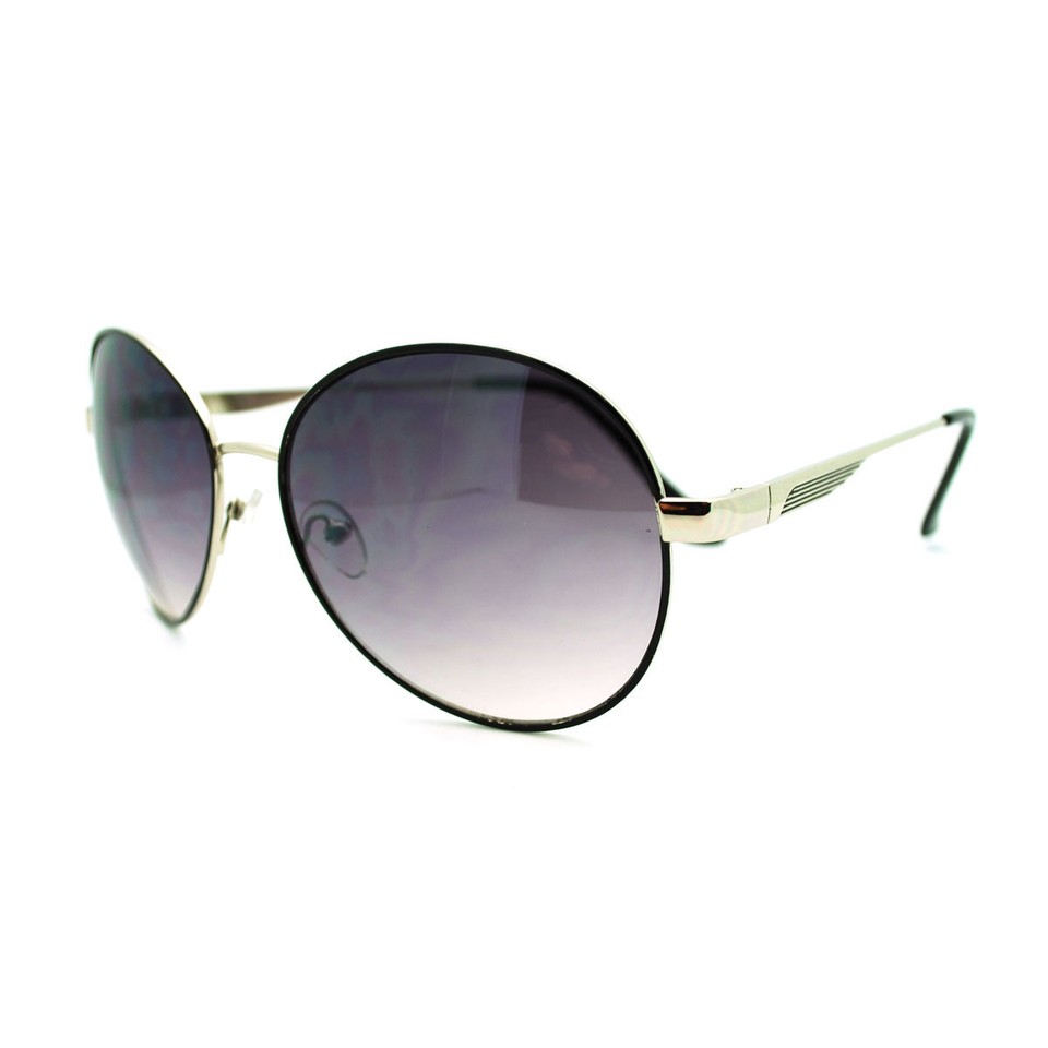 Womens Round Sunglasses Retro Style Metal Frame | eBay
