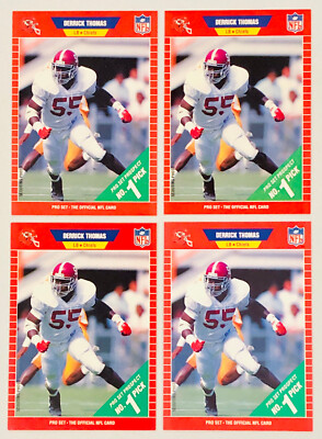 (4) Derrick Thomas 1989 Pro Set Football ROOKIE NM-MT RC Lot #498 | eBay