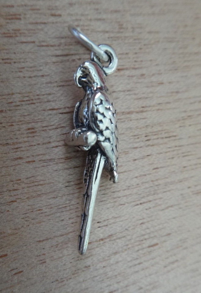 Sterling Silver 3D 7x25mm Parrot Parakeet Bird Charm | eBay