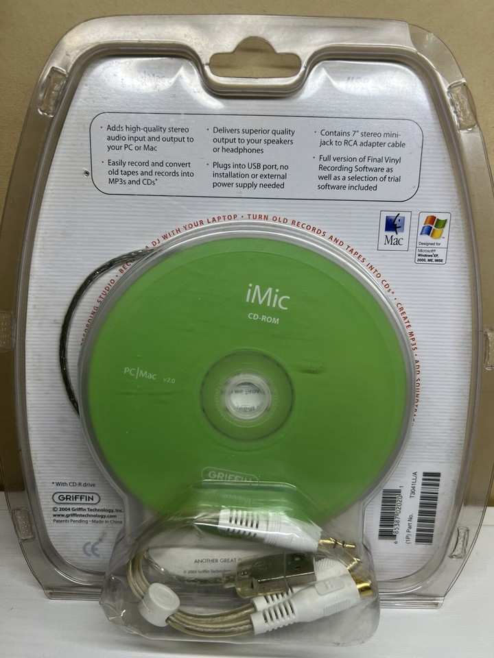 New Griffin iMic 2004 USB External Sound Card MAC or PC GriffiniMic ...