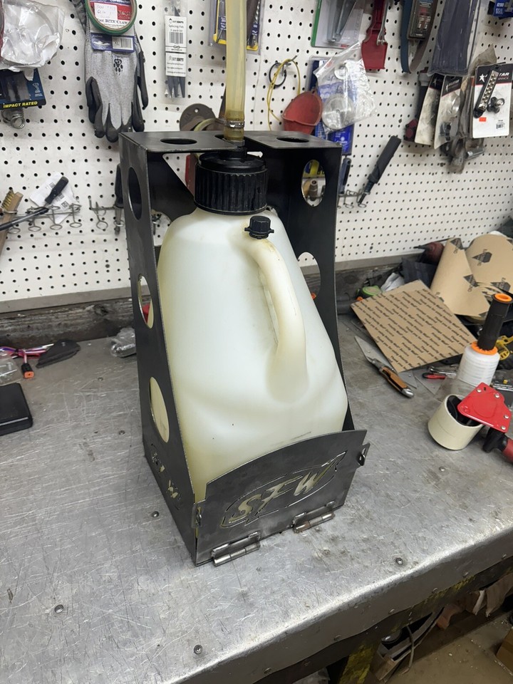 Fuel Jug Rack Holder Single Locking Mount Race Trailer | eBay