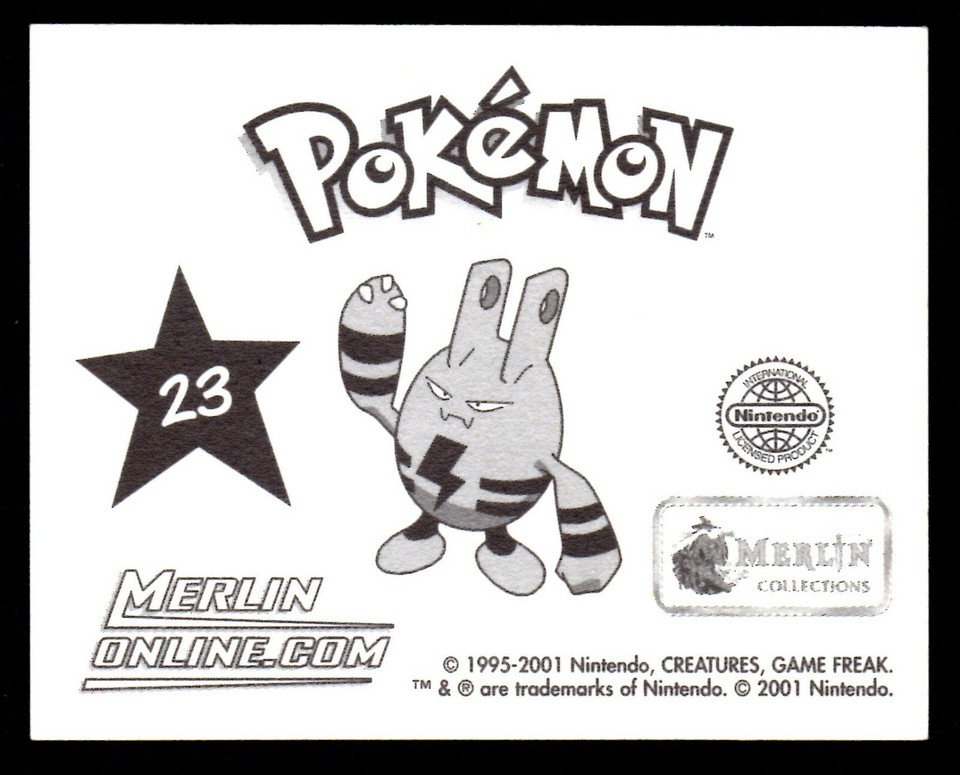 WOOPER STICKER #23 POKEMON SERIE 3 COLLECTION MERLIN 2001 | eBay