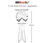 Big Decorative Orange Pull Bows with Long Tails - 9" Wide, Set of 6 ...