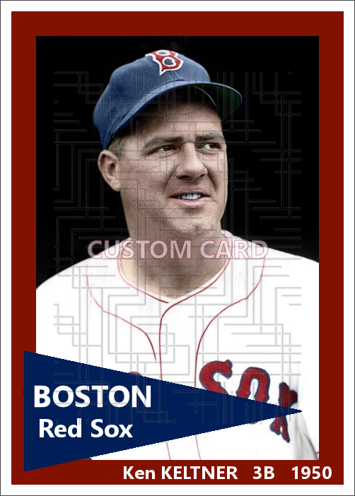 Ken Keltner - 1950 Boston Red Sox - 2.5 x 3.5 custom card (blank back ...