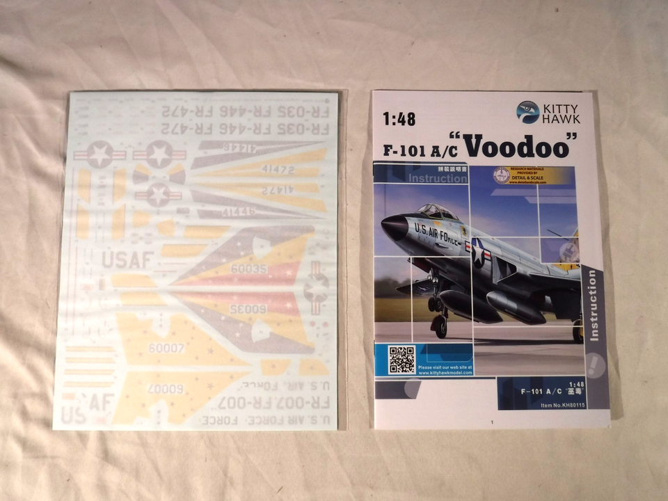 1/48 Kitty Hawk US Air Force F 101 A/C Voodoo PE parts Markings 4/4 Ver ...