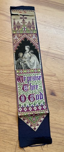 Victorian Stevengraph Bookmark “We Praise Thee O God” | eBay UK