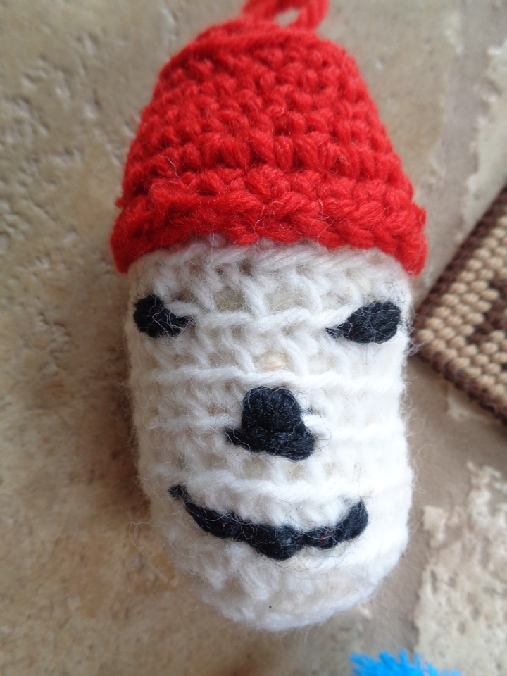 Vtg MCM 50's Knit Plastic Crochet Cloth Santa Angel Christmas Ornaments ...