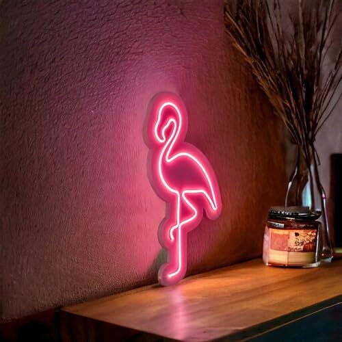 Flamingo Neon Sign, Handmade Pink Flamingo Led Neon Pink Light Flamingo ...