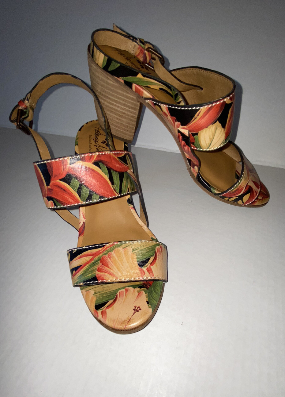 Patricia Nash Romana Italian Floral Leather Block Hee… - Gem