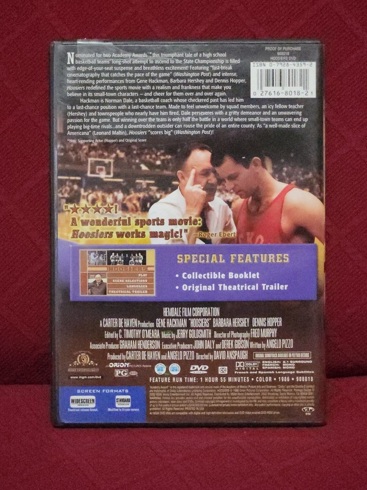 Hoosiers (DVD, 1986) 27616801821 | eBay