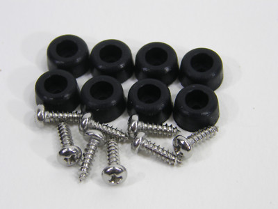 Extra Small 3/8" DIA Rubber Bumpers with Stainless Steel Screws (Black ...