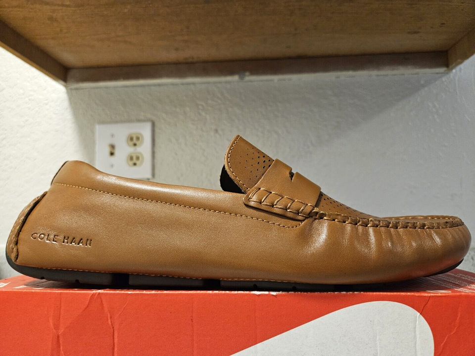 Cole Haan Grand Laser Penny Driver Loafer British Tan/Java Mens Sz 12 ...
