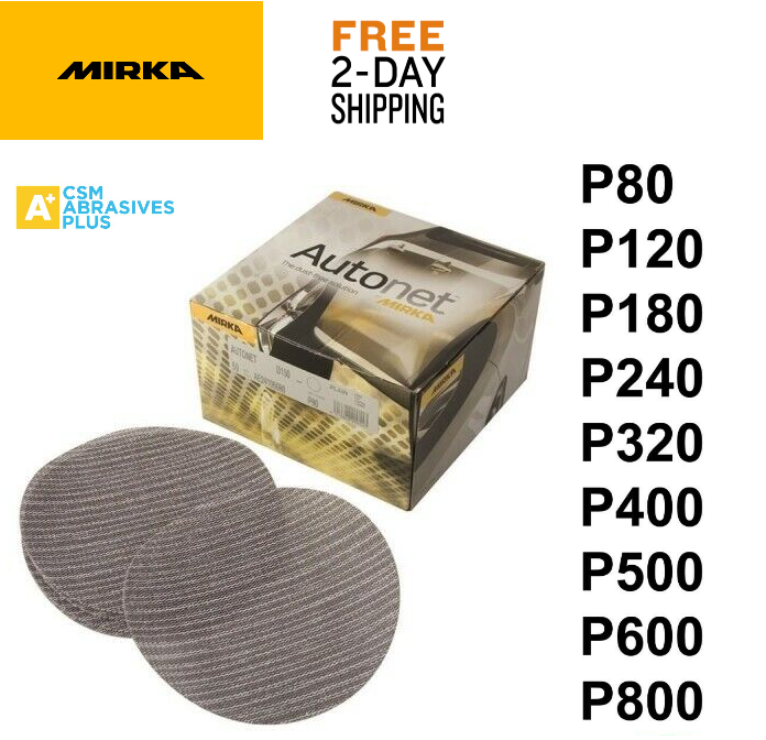Mirka Autonet 150mm 6 inch sanding mesh discs p80 to p800 | eBay