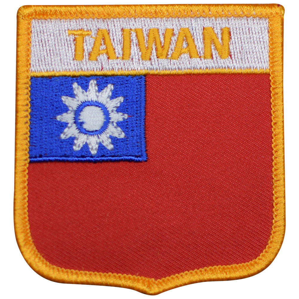 Taiwan Patch - Embroidered Flag Shield Badge 2.75" (Iron On) | eBay