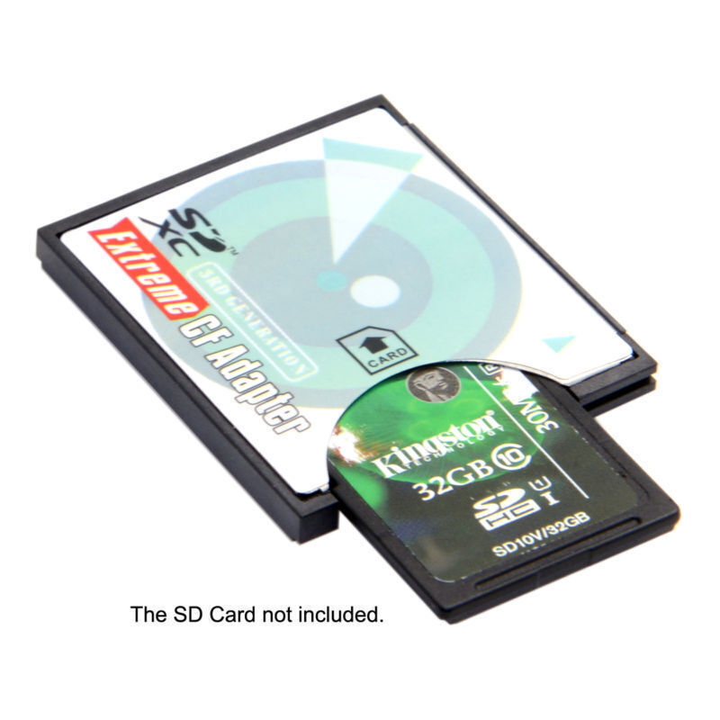 SD to CF Card Adapter MMC SDHC SDXC to Standard Compact Flash Type 2 Converter | eBay