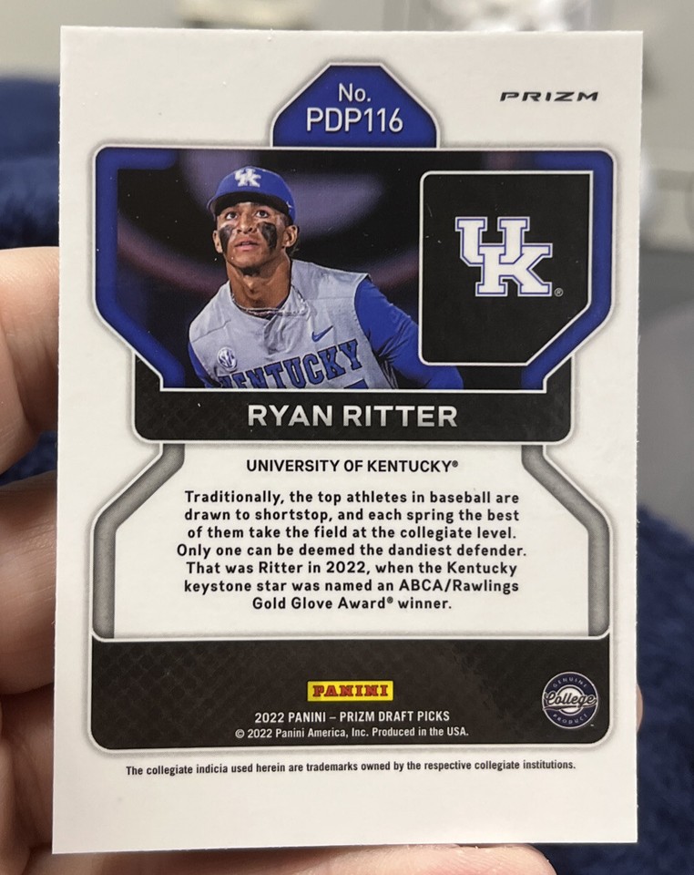 2022 Prizm Draft Picks Baseball Base Red Wave #PDP116 Ryan Ritter | eBay